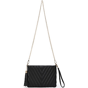 lola mae Women's Wristlet Handbags Simple Quilted Small Clutch Crossbody Bag