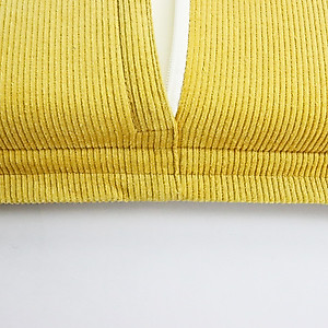 Lemfux Yellow Square Chair Cushion, 18x18x1.5 - Memory Foam Seat Cushion with Soft Cotton Corduroy Cover | Thick, Durable & Modern Design for Office, Kitchen, Dining Room, Indoor & Outdoor Use, 1PC