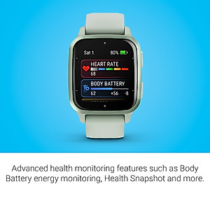 Garmin Venu® Sq 2 GPS Smartwatch, All-Day Health Monitoring, Long-Lasting Battery Life, AMOLED Display, Cool Mint