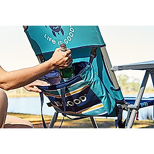 Life is Good Backpack Lawn Chair, Silver Frame (Set of 2) (Blue Turtle + Blue Turtle)