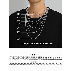 PROSTEEL 925 Sterling Silver Chain Necklace for Men Cuban Link Chains Necklace Dainty 14 inch Mens Layered Necklaces