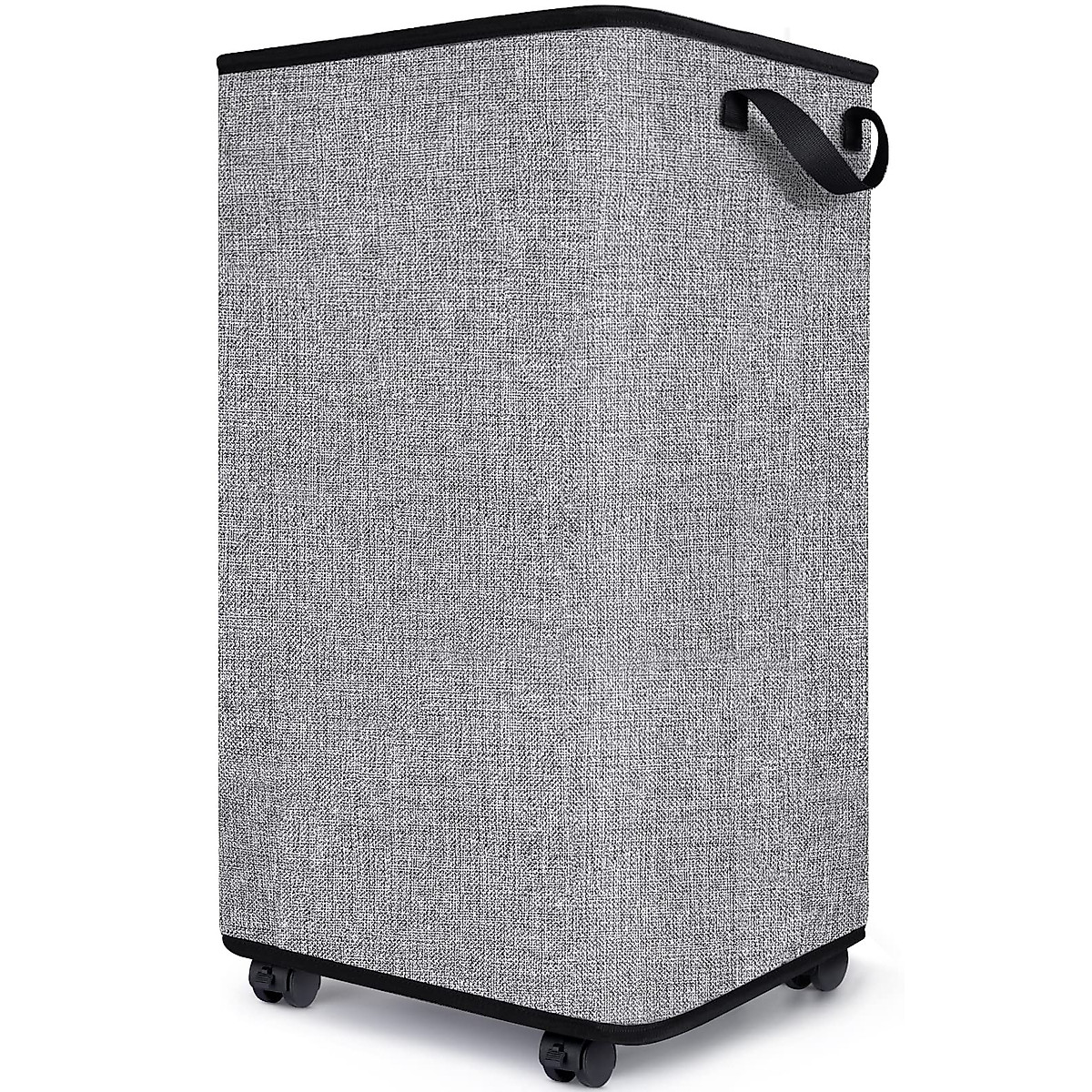 PHESWISOM 90L Large Rolling Laundry Hamper, Laundry Basket with Wheels and Handle for Storage, Dirty Clothes Hamper for Laundry, Tall Laundry Basket, Collapsible Laundry Hamper for Bathroom Dorm, Grey