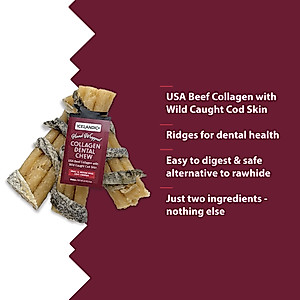 Icelandic+ Beef Collagen Dental Chew Stick Wrapped with Fish 4" Dog Treat
