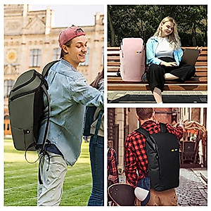 MIER Casual Daypack Travel Laptop Backpack Water Resistant, Commuter Back Pack Simple College Bookbag with Multiple Pockets for Men Women Work School Outdoors, Fits 15.6 Inch Notebook (27L, Black)