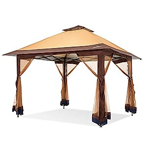 OUTDOOR LIVING SUNTIME Instant Pop Up Patio Gazebo with Full Netting for Family Parties and Outdoor Activities(Netting Sidewalls)