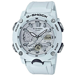 Casio GA2000S-7A Men's Carbon Core Guard Analog Digital Alarm Chronograph White G Shock Watch