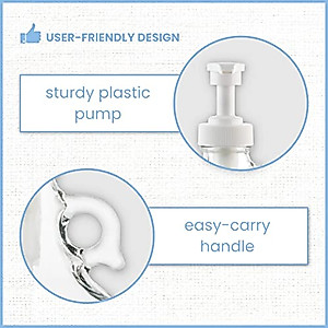 Half Gallon Glass Pump Dispenser Bottle, Large Jug with Pump for Laundry Soap Dispenser, Liquid Detergent, Fabric Softener, Syrup Pump - 64 oz Capacity - by Kitchentoolz