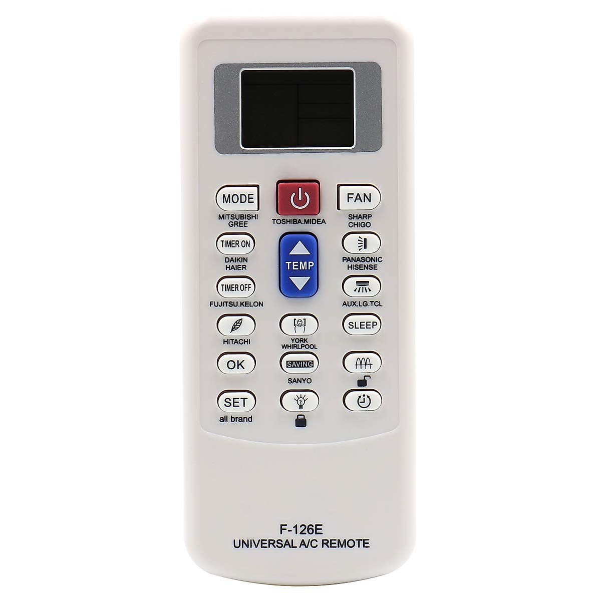 Baomain Plastic Shell Universal LCD Display Air Conditioner A/C Remote Control