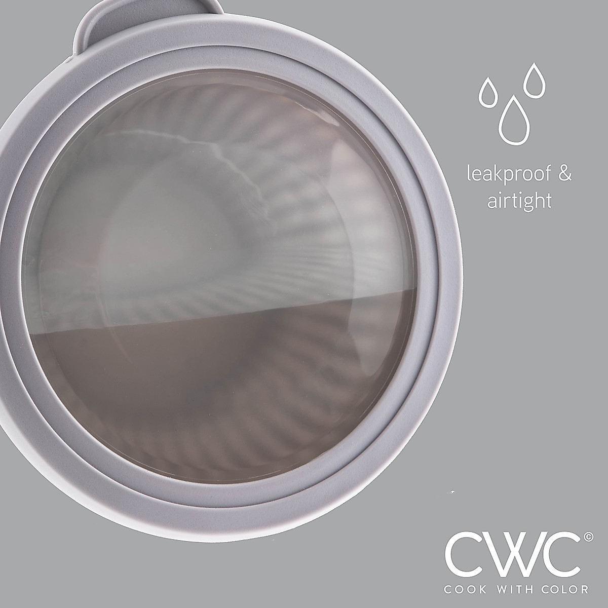 COOK WITH COLOR Prep Bowls with Lids- Deep Mixing Bowls Nesting Plastic Small Mixing Bowl Set with Lids (Grey Ombre)