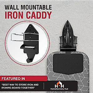 Xabitat Full Metal Ironing Board 48" X 15" with Silicon Iron Rest, Wall Mount & Closet Hanging Hook, Built-in Iron Caddy, Full Metal Heavy Duty Construction, Heat & Scorch Resistant Fabric