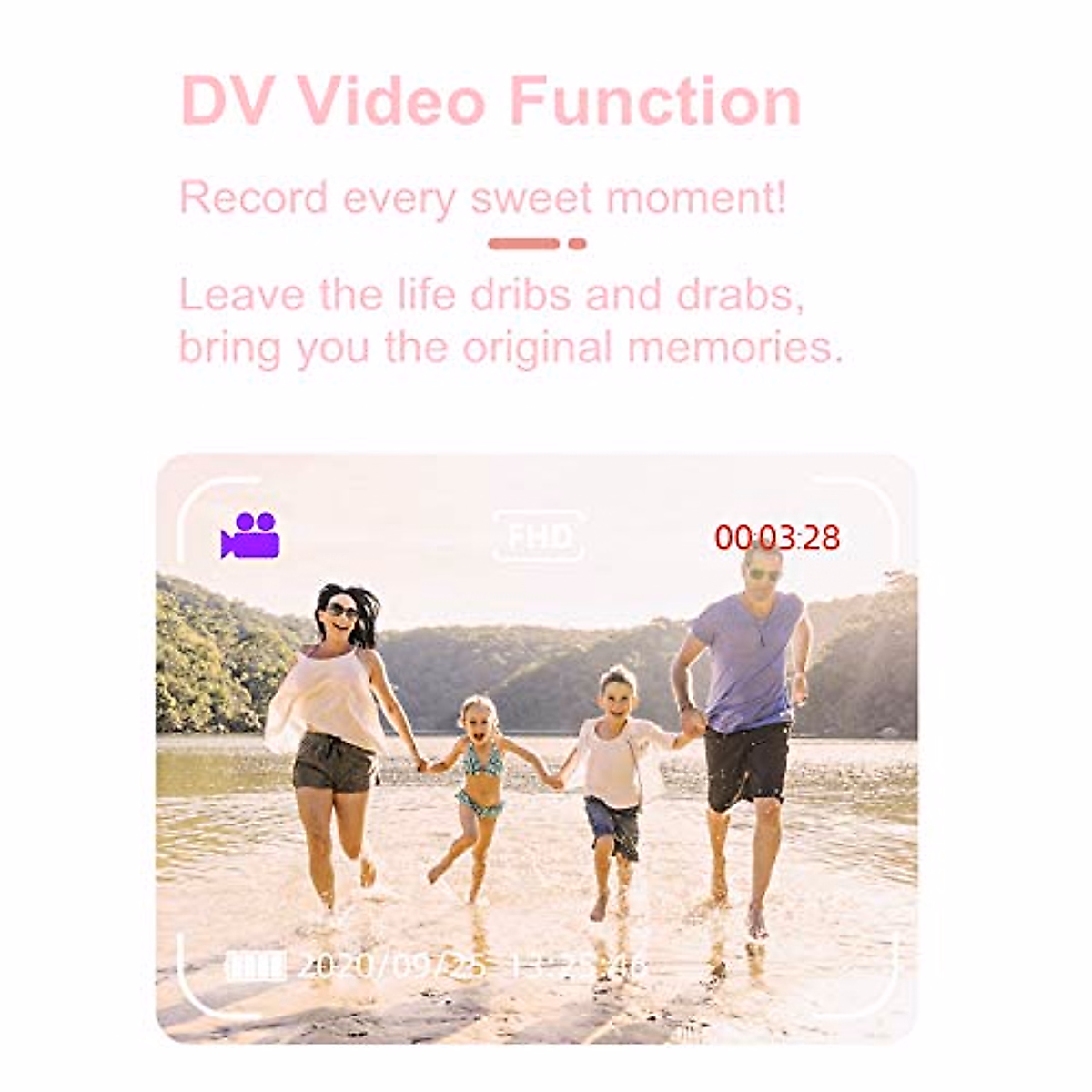 Niaviben Small Digital Camera for Kids Multi-Functions Digital Camera Toy 720p Hd Dual Lens 2.8-inch Screen Camera Gifts for Childrens Pink