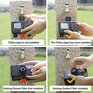 Diivoo Sprinkler Timer 2 Zone, Programmable Water Hose Timer 2 Outlet for Garden, Automatic Irrigation Timer IP54 with Rain Delay/Manual/Auto Mode, Outdoor Hose Timer Controller for Lawn, Yard, Pool