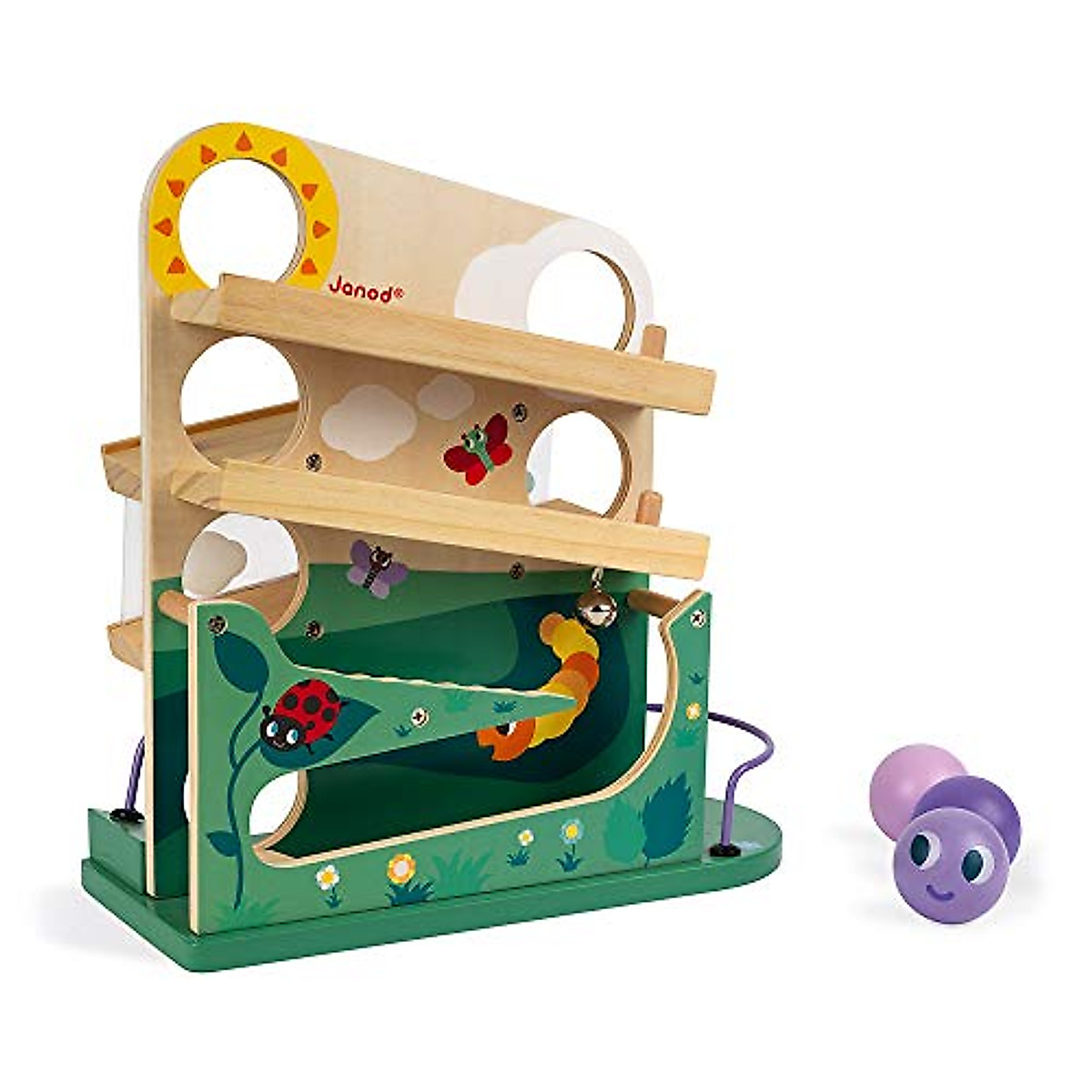Janod Wooden Caterpillar Ball Track - Ages 12+ Months - J08055