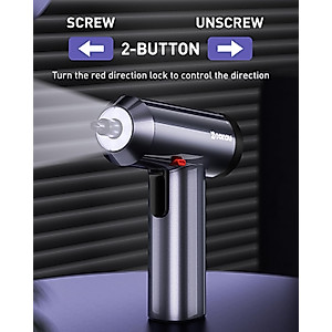 Electric Cordless Screwdriver with LED Display, 6 Torque Small Power Screwdriver, 30 Magnetic Bits, LED Light, 2200mAh USB Rechargeable Lithium-ion Battery for Home, Office, Apartment Repair - Purple