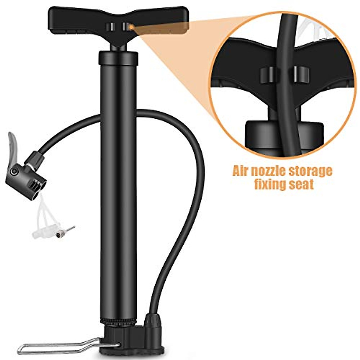 Floor Pump,[120PSI] Diyife Mini Bike Pump, Portable Bicycle Air Pump Bike Hand Pump for Road, Mountain BMX Bike Automatically Fit Presta Schrader with 1 Ball Needle Motorboat Valve