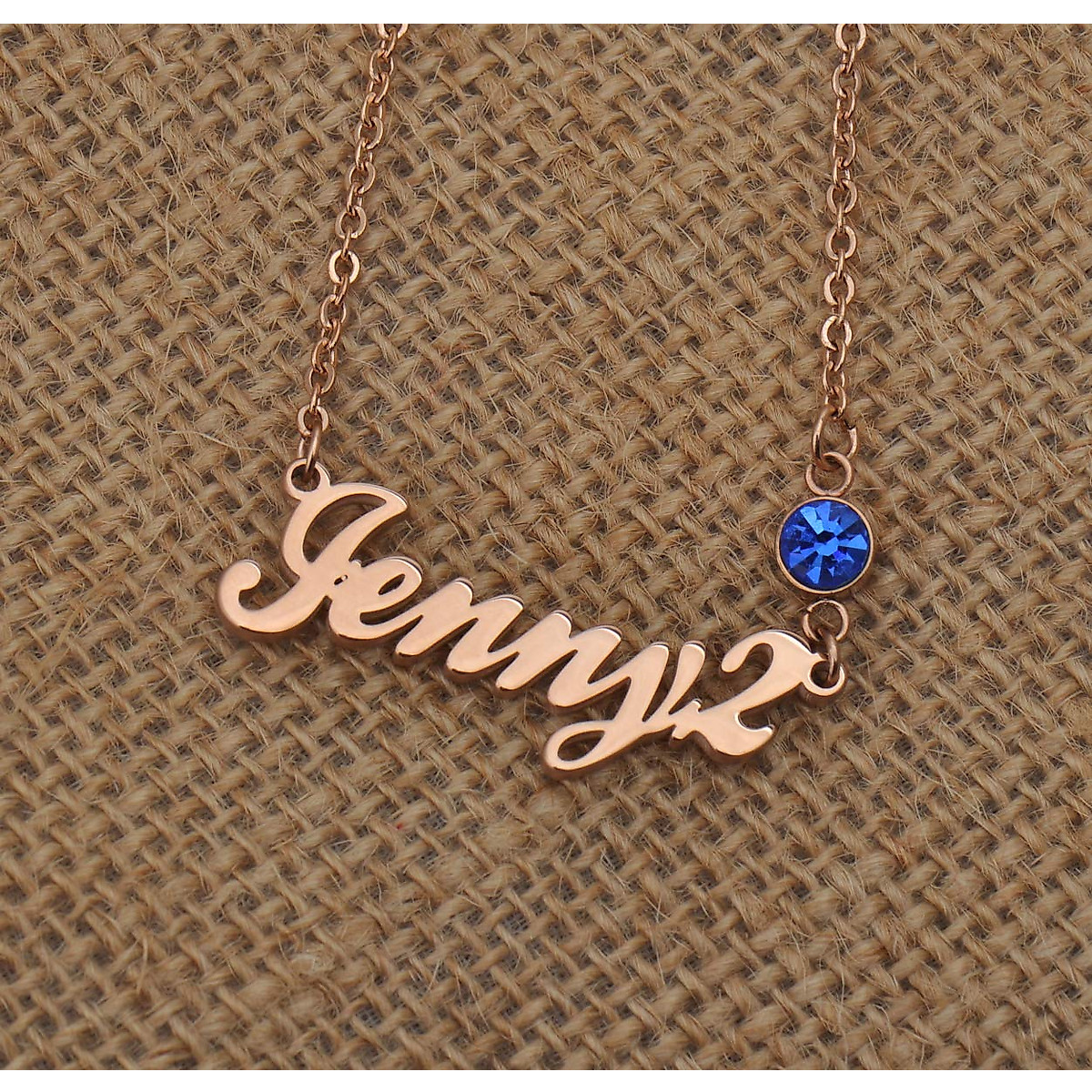 LikeFun Custom My Name Necklace with Birthstone Personalized Cobi Name Jewelry