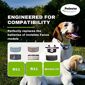 Perimeter Technologies Invisible Fence Collar Battery - Brand Compatible - Includes eOutletDeals Pet Towel (4 Pack)