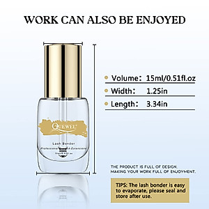QUEWEL Lash Bonder for Eyelash Extensions 15mL Eyelash Extension Bonder Low Irritation Professional Super Bonder for Lash Extensions Help Glue Bond Better Enhances Retention Water Oil Proof