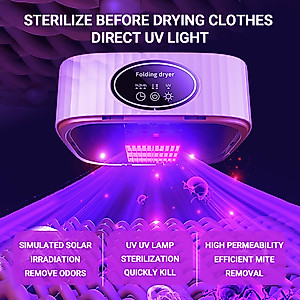 Portable Clothes Dryer, Mini Dryer Machine with Timer, Portable Dryer for Apartments Home Travel RVs, Mini Electric Laundry Dryer Machine with Dryer Bag, Two Heating Mode, Time Setting Function (Pink)