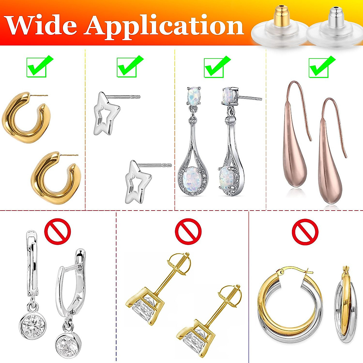 6 PCS Silver Locking Earring Backs for Studs Heavy Droopy Earrings, 925 Sterling Silver Hypoallergenice Earring Backs Replacements for Women Men (Silver)