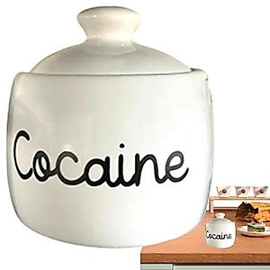 Sugar Bowl With Cocaines Design, Sugar Jar - Ceramic Coffee And Sugar Container With Lid - Salt Container, Sugar Dispenser, Tea Coffee Sugar Canister