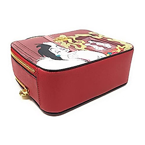 COACH Women's Box Crossbody (Crossgrain Leather - Cruella Motif - Red Apple Multi)