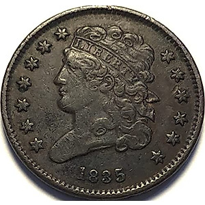 1835 Classic Head Half Cent Half Cent Extremely Fine