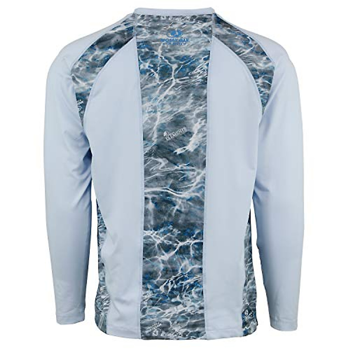 Mossy Oak Standard Men's Fishing Shirts Long Sleeve with UPF 40+ Sun Protection, Illusion Blue, Large