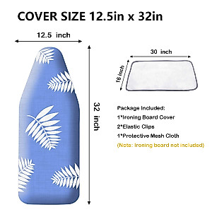 SheeChung 12.5 x 32 Inch Mini Ironing Board Cover - with 100% Cotton Iron Cover and Extra Thick Pad,Resists Scorching and Staining,Fits for Small Tabletop Ironing Board (Ironing Board Not Included)