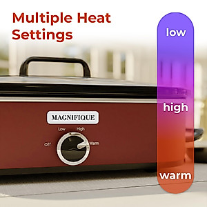 [NEW] MAGNIFIQUE 4-Quart Slow Cooker with Casserole Manual Warm Setting - Perfect Kitchen Small Appliance for Family Dinners, Dishwasher Safe Crock