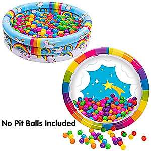 JOYIN Inflatable Kiddie Pool, 2 Pack 47'' Rainbow Unicorn Baby Swimming Pool 3 Ring Swim Pool for Kids, Water Pool for Seasonal Merriment for Ages 3+