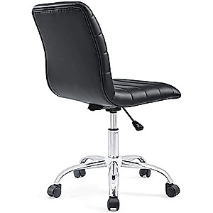 Modway Ripple Ribbed Armless Mid Back Swivel Computer Desk Office Chair In Black