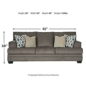 Signature Design by Ashley Dorsten Contemporary Sofa with 4 Throw Pillows, Gray