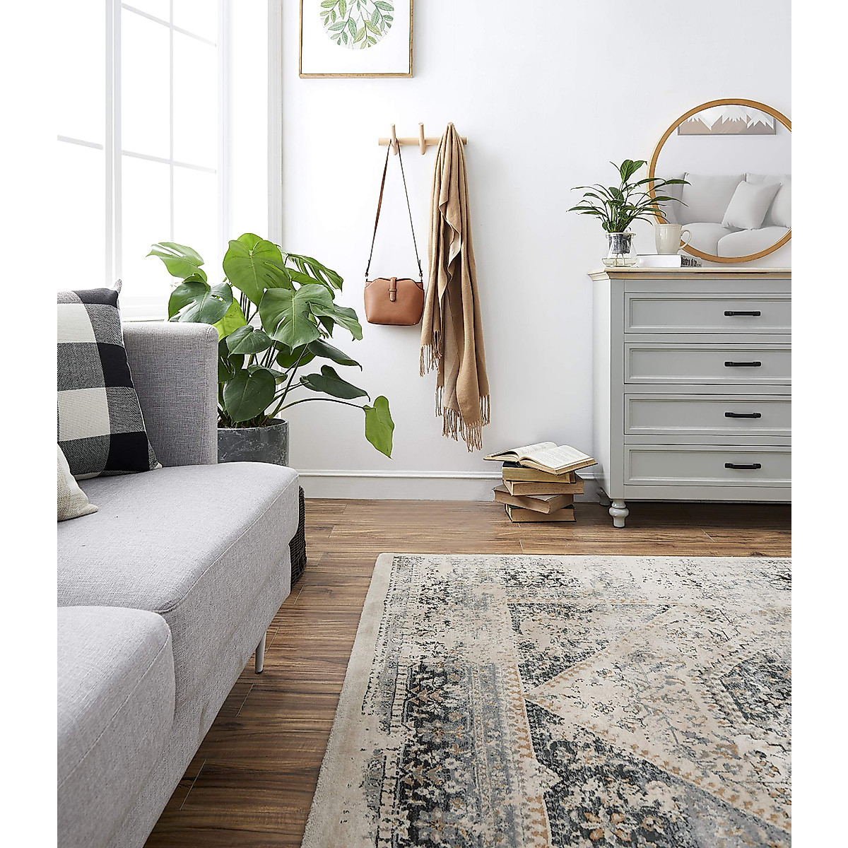 HOMEAMY Wood Coat Rack Modern Wall Mounted Hat and Towel Hanger Wooden Hooks Robe Racks with Pegs for Bedroom Bathroom and Entryway Durable, Easy Assembly, Classic Design (3 Hook)