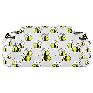 Sinestour Cute Animals Bee Stroller Organizer with Cup Holder Universal Stroller Organizer Bag Detachable Shoulder Strap Stroller Accessories for Diaper Phone Keys Toys Fit All Baby Stroller