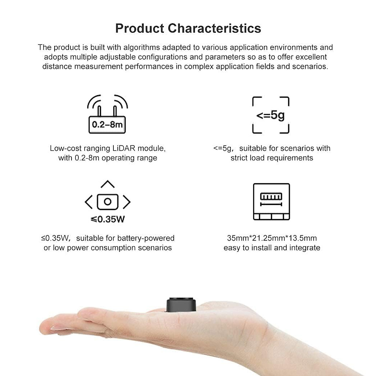 youyeetoo TF-Luna Lidar Sensor Kit, with 1x USB-TTL Adapter 1x Dupont Line, 0.2-8m Measurement Range Distance, Support Raspberry Arduino STM32 MCU for Drone Industrial Sensing Robot Smart Home