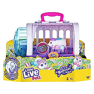 Little Live Pets - Lil' Hamster: Popmello & House Playset | Interactive Toy. Scurries, Sounds, and Moves Like a Real Hamster. Soft Flocked. Batteries Included. for Kids 4+