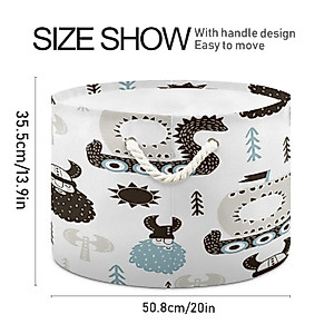 Kigai Cotton Rope Basket Viking Boat Large Storage Basket for Toys Blanket Baby Laundry Basket for Nursery, Closet, Bedroom, Home Organization