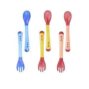 6 Pcs Baby Spoons First Stage,Temperature Color-Changing Spoons for Babies and Toddlers Baby Spoons Self Feeding 6+ Months, Toddler Utensils for Baby Led Weaning