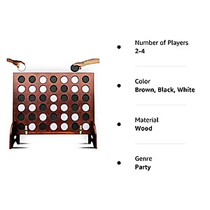 SWOOC Games - Giant Four in a Row (All Weather) Outdoor Game with Carrying Case and Noise Reducing Design - 60% Quieter - Jumbo Connect 4 Discs to Win - Oversized Yard Game for Kids, Adults, & Family