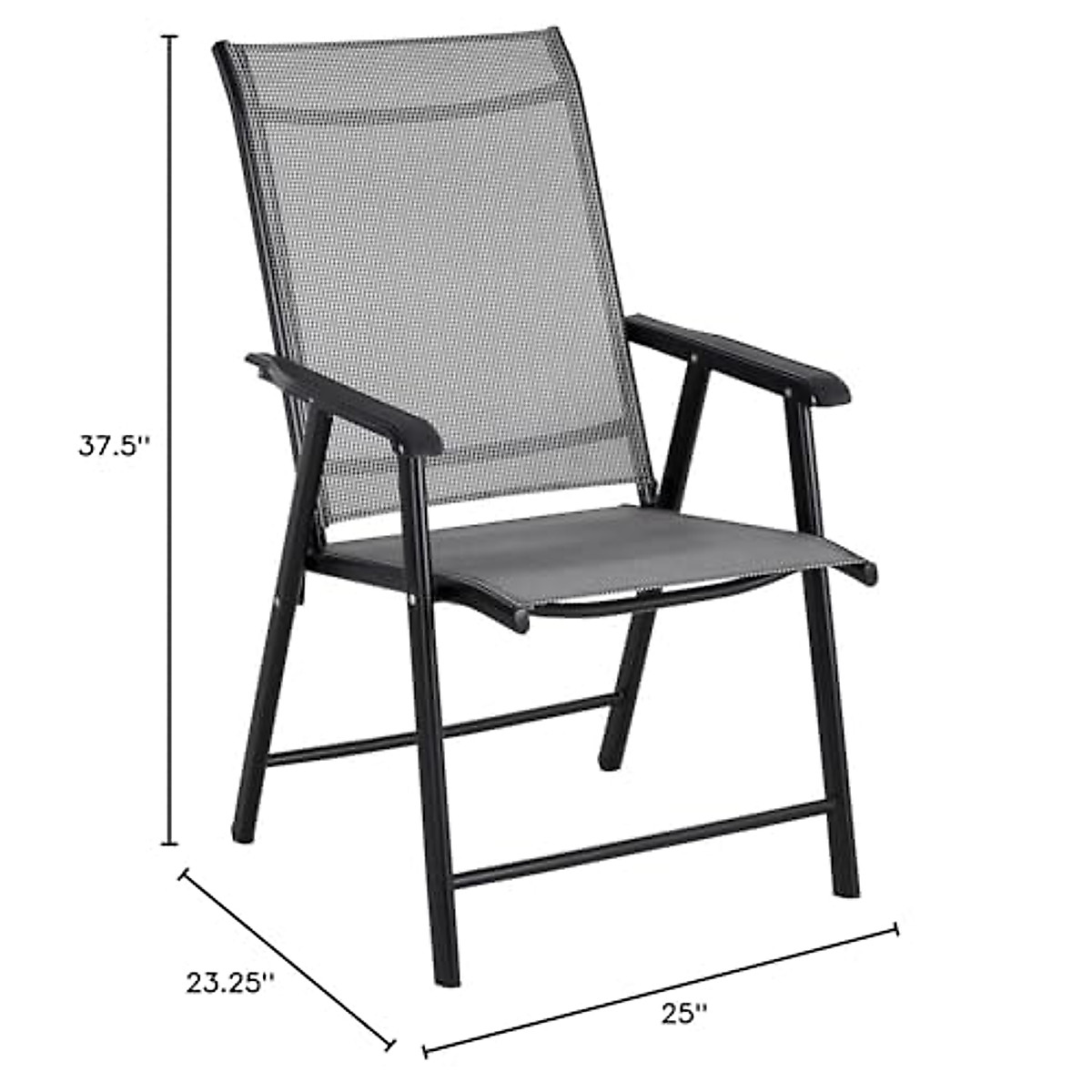 BTEXPERT Heavy Duty Patio Folding Chair Outdoor Indoor Portable Dining Sling Back Metal Frame with Armrests Lawn Pool Courtyard Porch Balcony Garden (1)