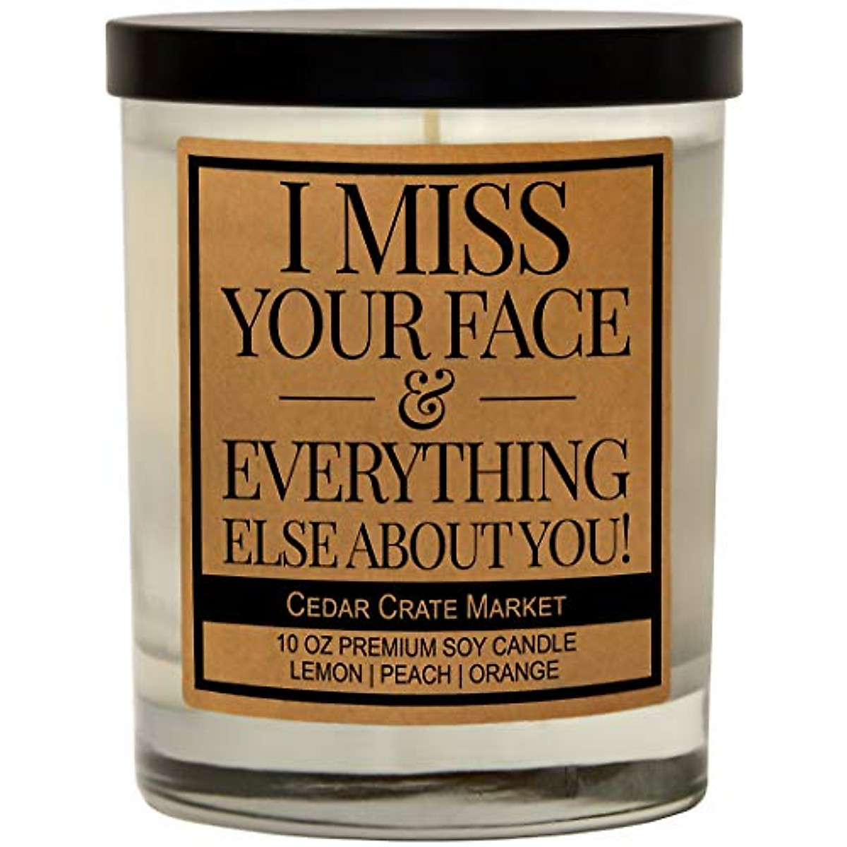 I Miss Your Face - Best Friend, Friendship Candle Gifts for Women, Girlfriend, Funny Birthday Gift, Going Away Gift, Long Distance Relationship, I Love You, Cute Funny Candle Gifts, Thinking of You