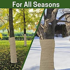 ZELARMAN 2 Pack Natural Burlap Fabric Tree Protector Wraps,7.8" Wide x 118 "Long Winter-Proof Tree Trunk Guard Protector Wrap,Suitable for Keep Plant Warm and Moisturizing, Animal Bites