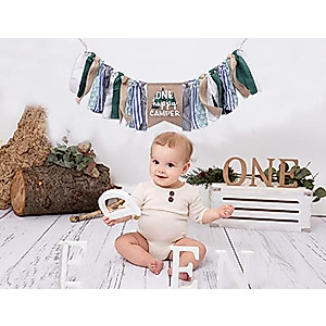 1st Birthday Banner - First Birthday High Chair Banner Happy Birthday Banner Highchair Party Decorations,Baby Birthday Photo Props(Forest)
