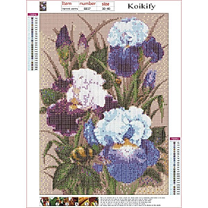 Koikify 5D Diamond Painting Kits for Adults, Full Round Drill Flower Painting 5D Cross Stitch Arts Resin Diamond Picture Beads Pasted Craft DIY Painting for Home Wall Decor, Gift 11.8 x 15.7 Inch