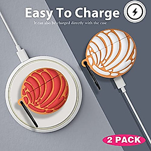 2 Pack Gkv for Airpods 3 Case for Airpod 3 (2021) Cover Unique Funny Fun Cute 3D Food Design Air Pods 3rd Generation Silicone Shell Cases for Girls Teen Boys Kids White+Red Bread