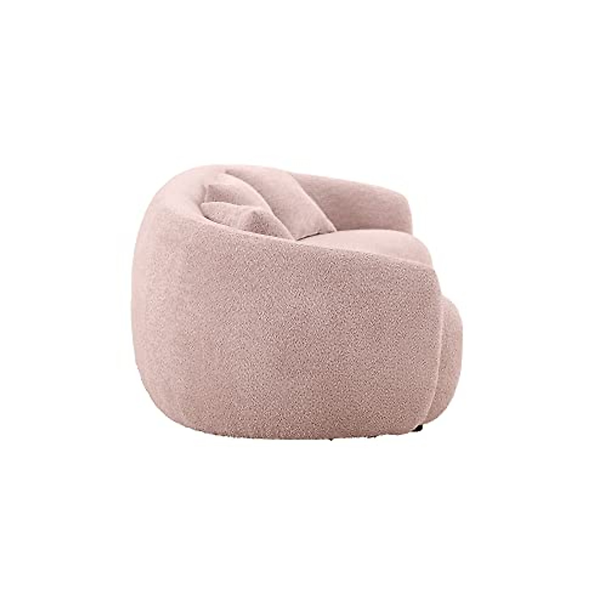 FANYE 93.6" Teddy Boucle Fabric Cloud Leisure Modern Comfy 4 Seaters Half-Moon Curved Couch,Beautiful Freestanding Sofa Perfect Shape More Decorative for Home Office Apartment Living Room, Pink