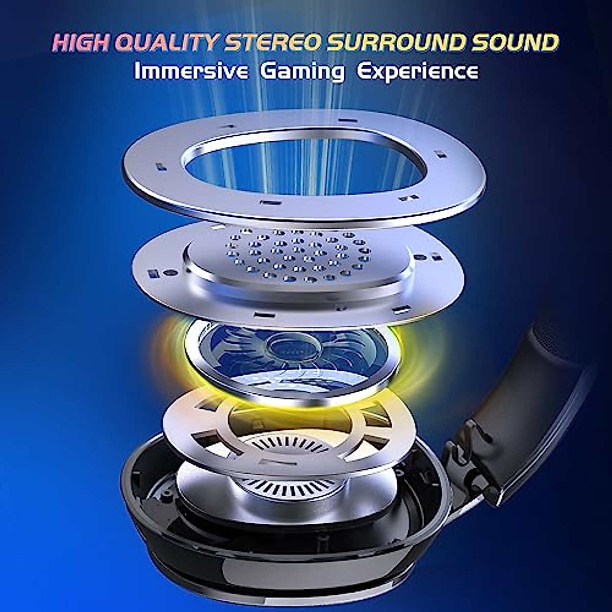 Gvyugke Wireless Gaming Headset 2.4GHz USB for PS5, PS4, PC, Switch, Mac, Bluetooth 5.2 Gaming Headphones with Detachable Microphone for Gamer, Surround Sound, 3.5mm Wired Jack for Xbox Series(Black)