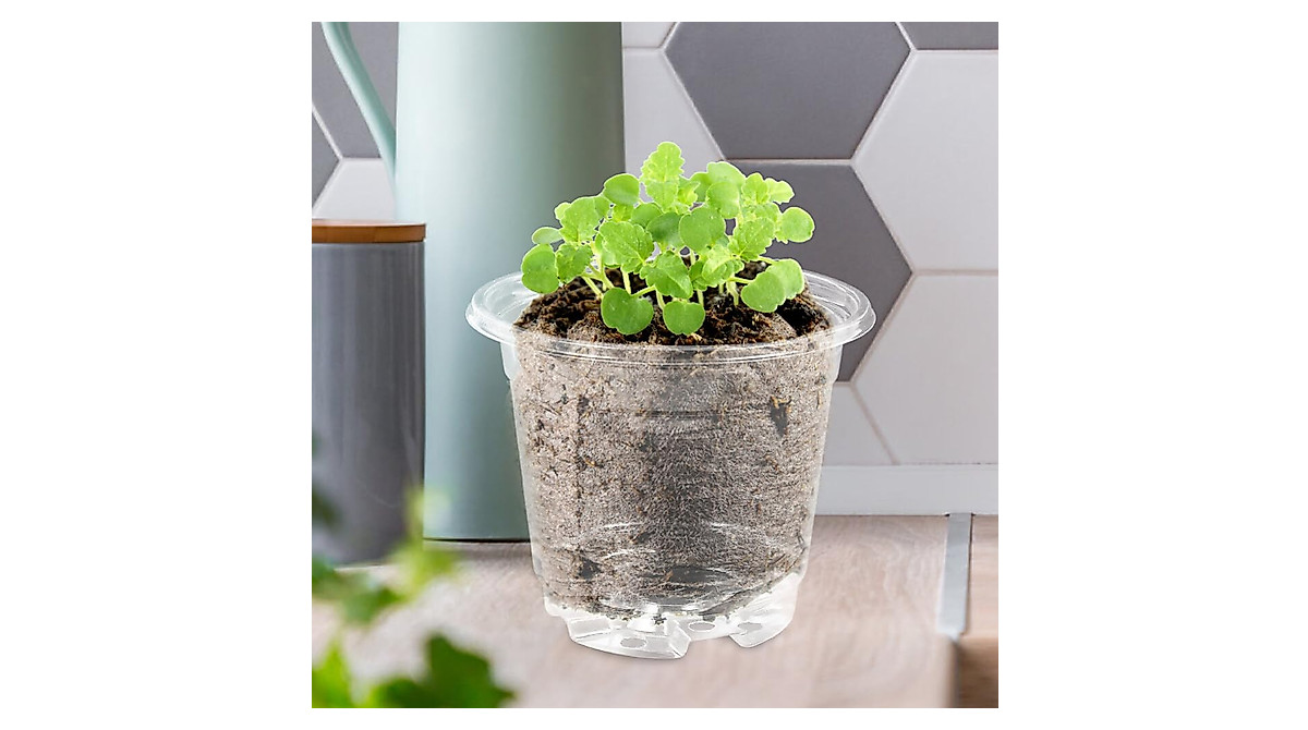 Yardwe Transparent Plastic Flower Pots for Healthy Plants