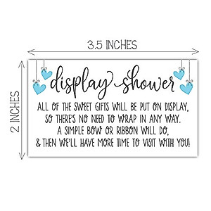 50 Blue Display Shower Cards - Unwrapped Gift Request for Boy Baby Shower - Invitation Inserts